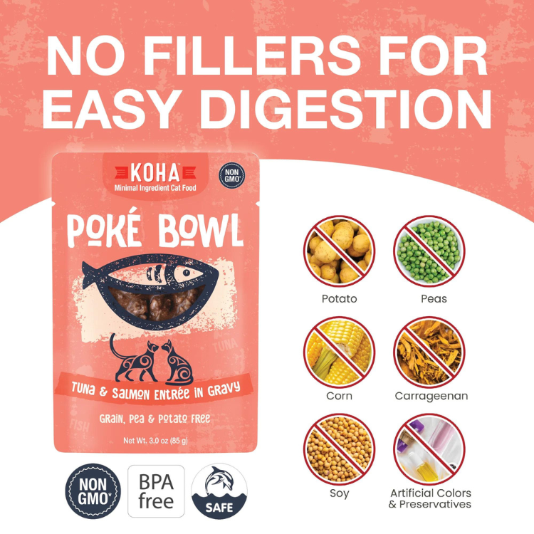 KOHA Tuna & Salmon Poke Bowl - 3 oz Cat Food Pouch - Grandville, MI ...