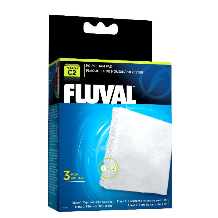 Fluval C2 Power Filter Poly Foam Pad 3 Pack, Stage 1 & 2 - in ...